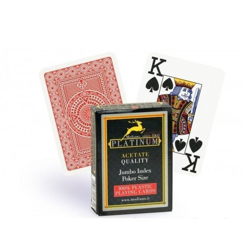 Карты "Modiano Platinum Jumbo" ацетатные (красные) купить по низкой ...